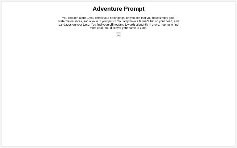 Adventure Prompt ― Perchance Generator