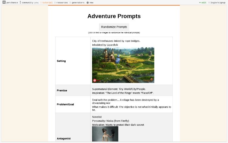 Adventure Prompts ― Perchance Generator