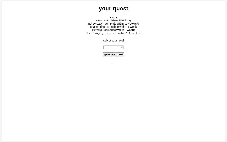 your quest ― Perchance Generator