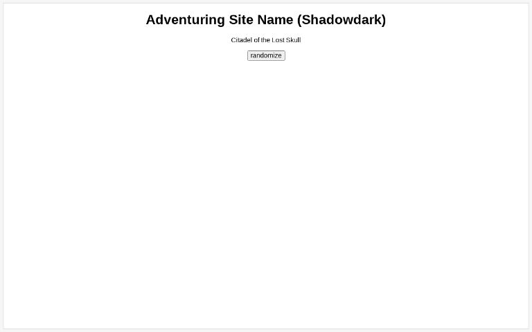Adventuring Site Name (Shadowdark) ― Perchance Generator