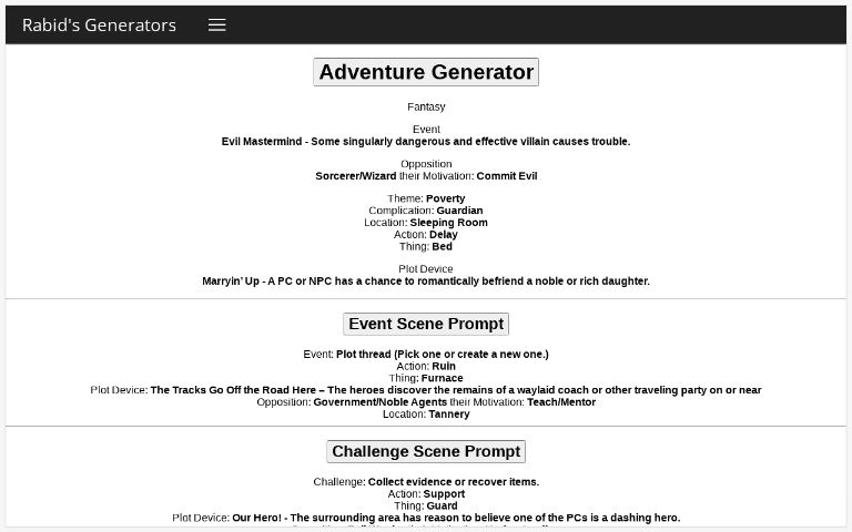 Adventure Generator