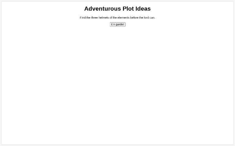 Adventurous Plot Ideas ― Perchance Generator