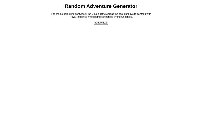 Random Adventure Generator