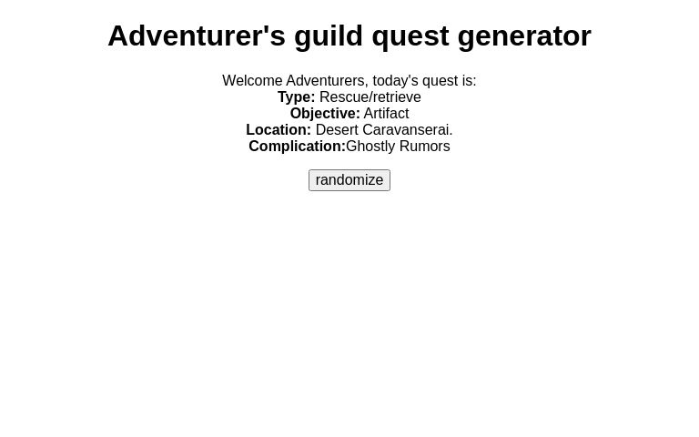Adventurer's guild quest generator