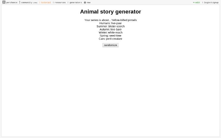 Animal story generator