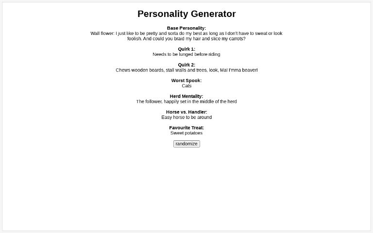 Personality Generator