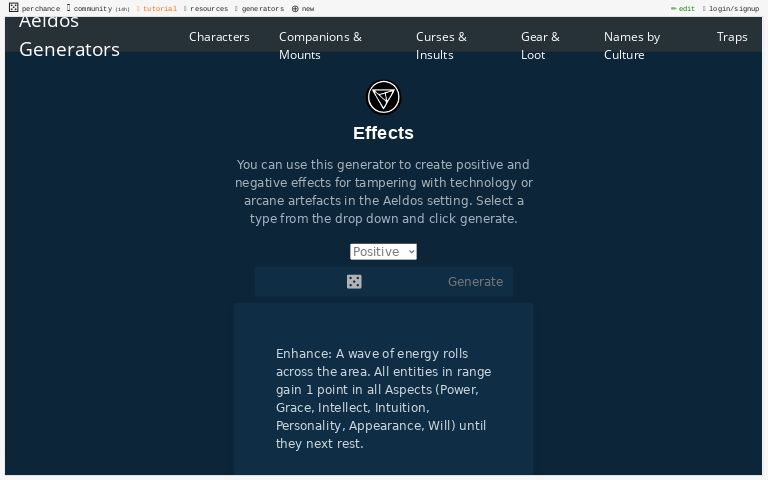 Effects ― Perchance Generator