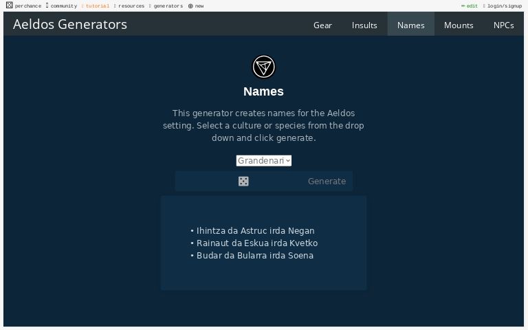 Names ― Perchance Generator