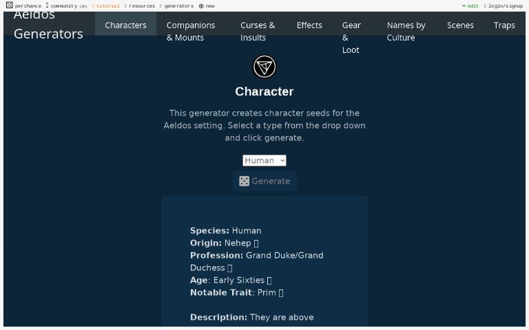 Character ― Perchance Generator