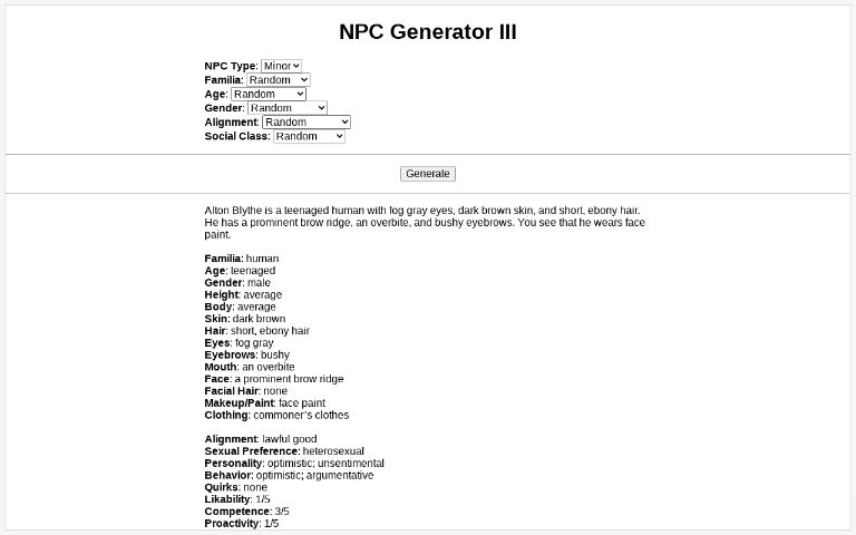 NPC Generator III