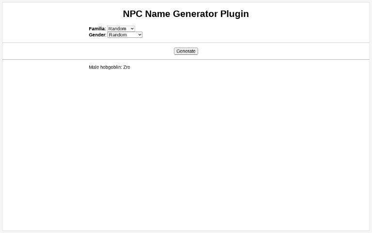 NPC Name Generator Plugin