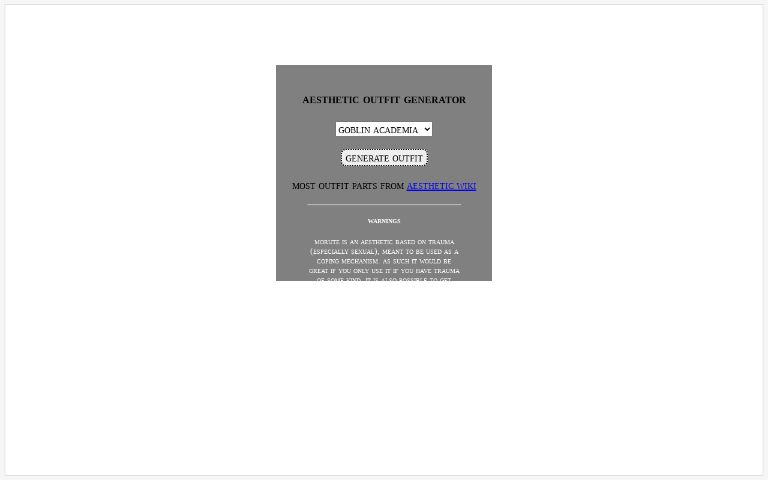 Aes Outfit Gen ― Perchance Generator