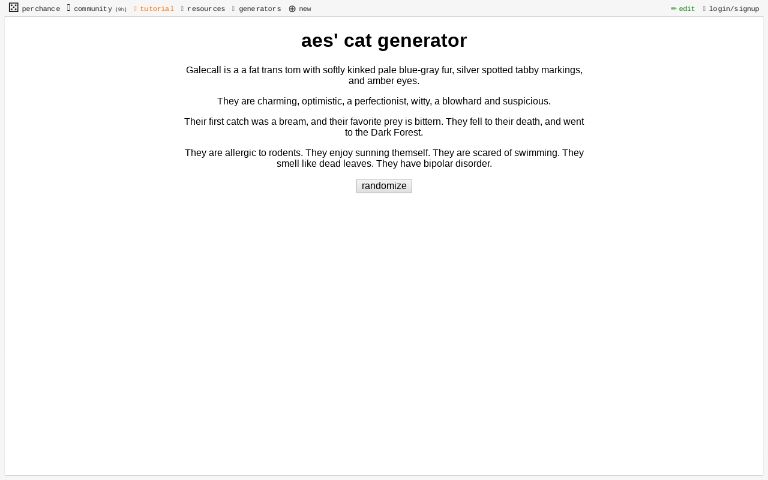 aes' cat generator