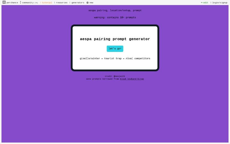 aespa pairing prompt generator