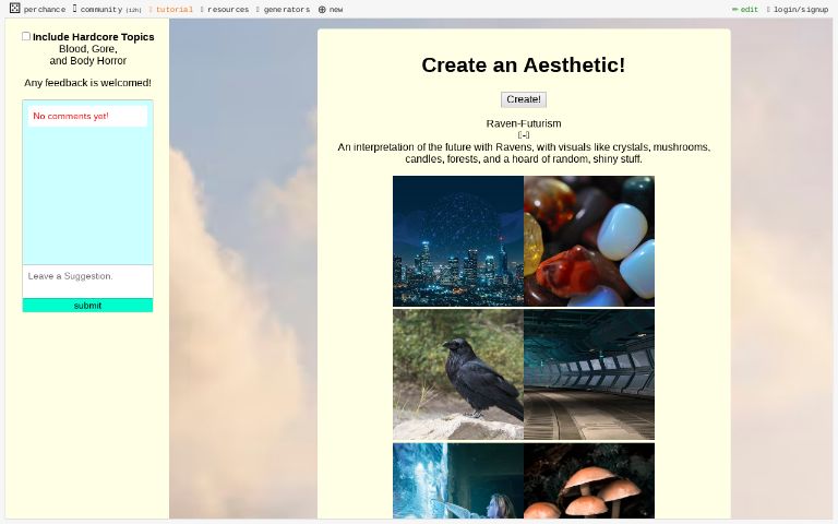 Create an Aesthetic! ― Perchance Generator