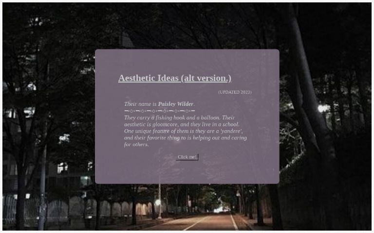 Aesthetic Ideas (alt version.) ― Perchance Generator