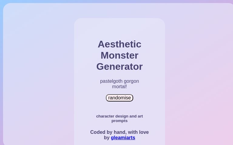 Aesthetic Monster Generator
