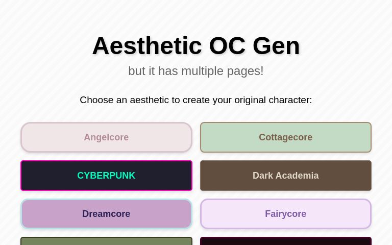 Aesthetic OC Gen
