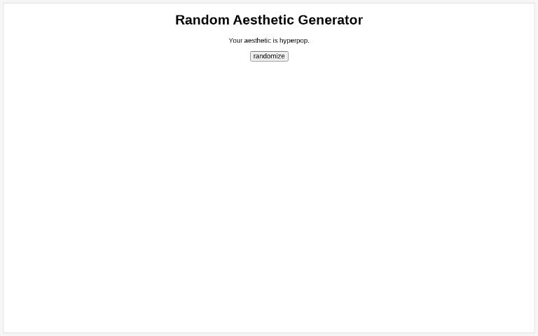Random Aesthetic Generator