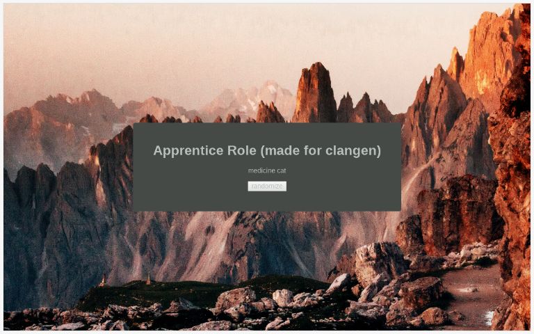 Apprentice Role (made for clangen) ― Perchance Generator