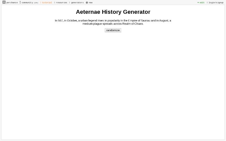 Aeternae History Generator