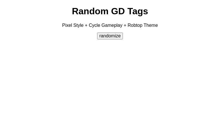Random GD Tags ― Perchance Generator