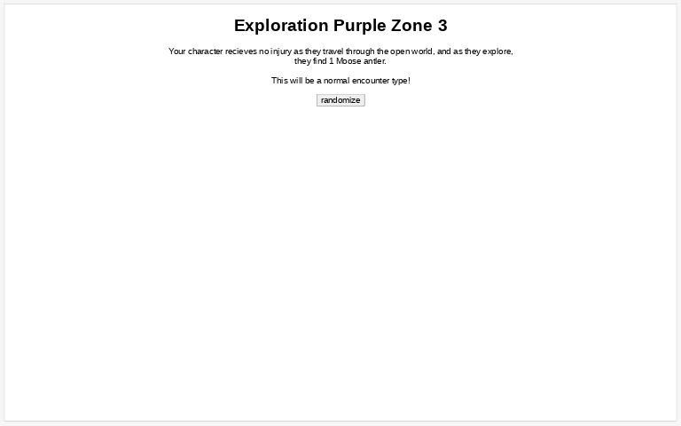 Exploration Purple Zone 3 ― Perchance Generator