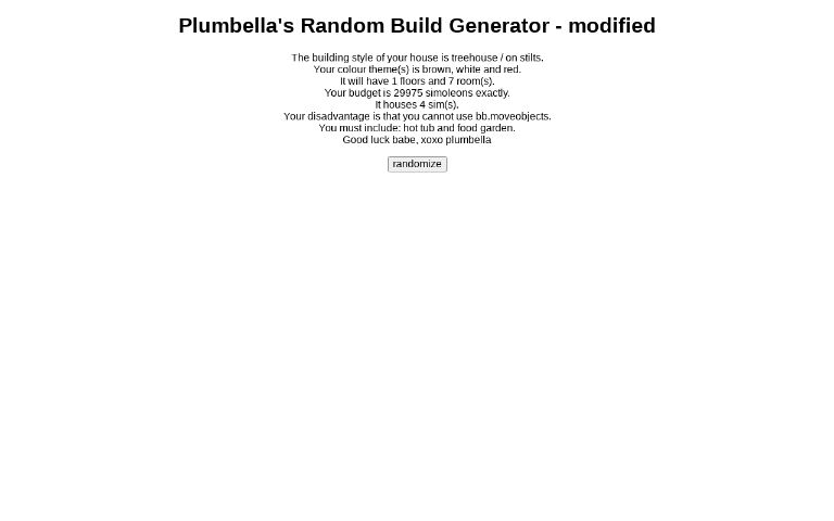 Plumbella's Random Build Generator - modified