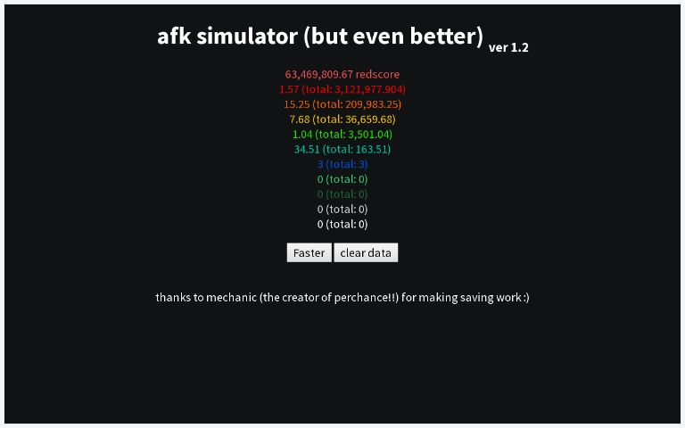 afk simulator (but even better) ver 1.2 ― Perchance Generator