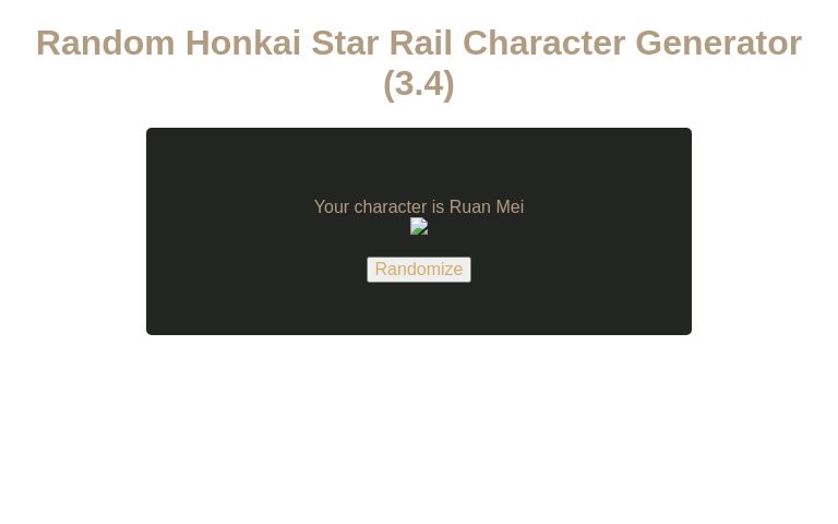 Random Honkai Star Rail Character Generator (3.4)