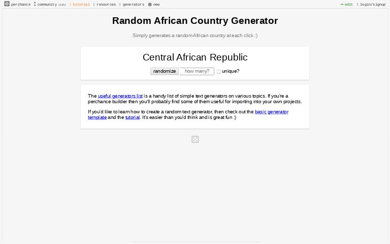 Random African Country Generator