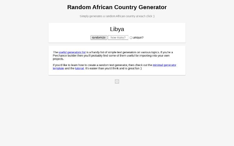 Random African Country Generator