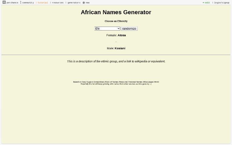 African Names Generator