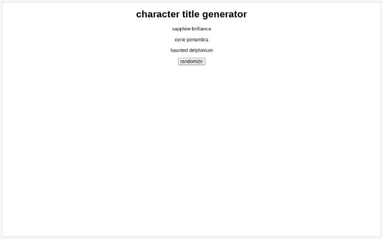 character title generator
