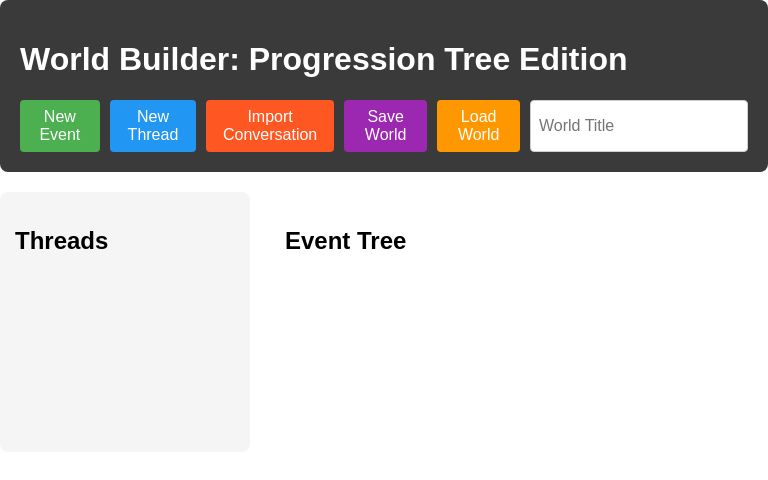 World Builder: Progression Tree Edition ― Perchance Generator