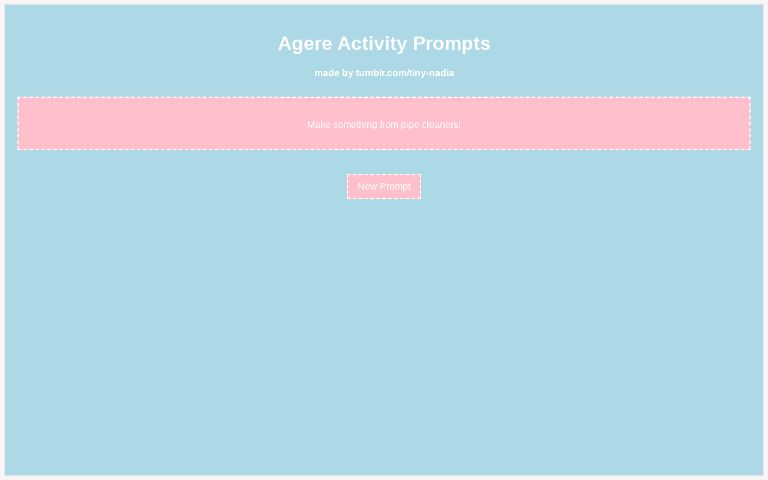 Agere Activity Prompts ― Perchance Generator