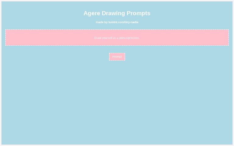 Agere Drawing Prompts ― Perchance Generator