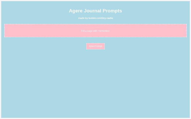 Agere Journal Prompts ― Perchance Generator