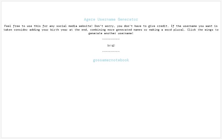 Agere Username Generator