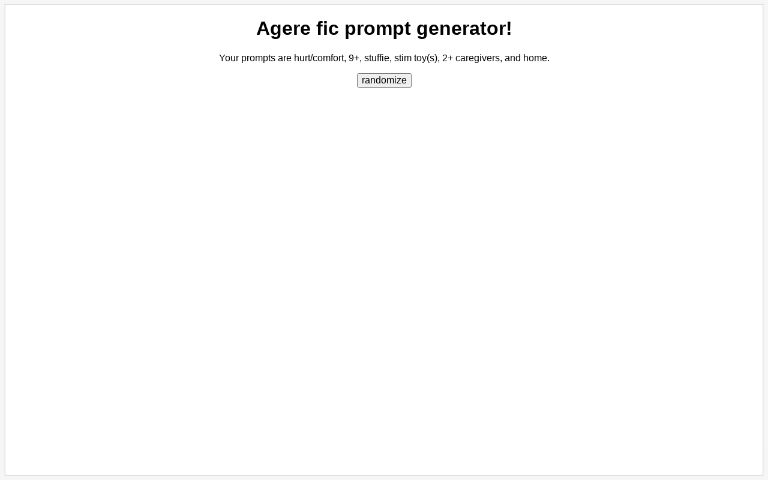 Agere fic prompt generator!