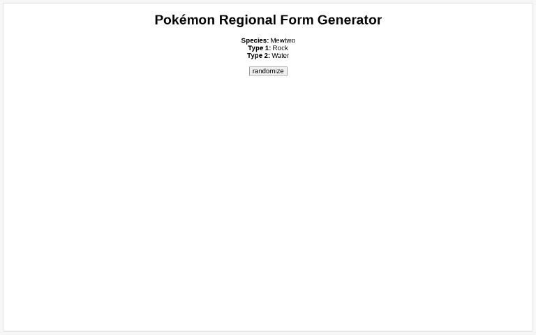 Pokémon Regional Form Generator
