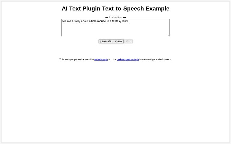 AI Text Plugin Text-to-Speech Example