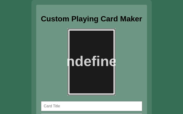 Custom Playing Card Maker ― Perchance Generator