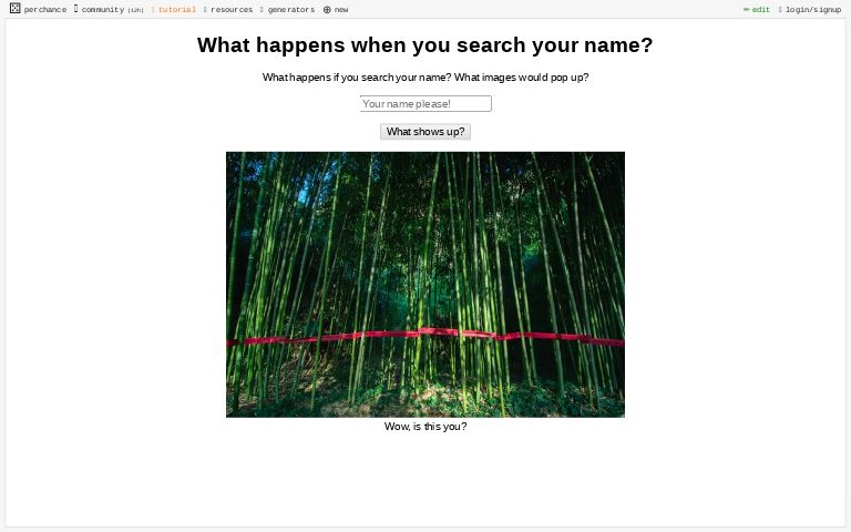 What happens when you search your name? ― Perchance Generator
