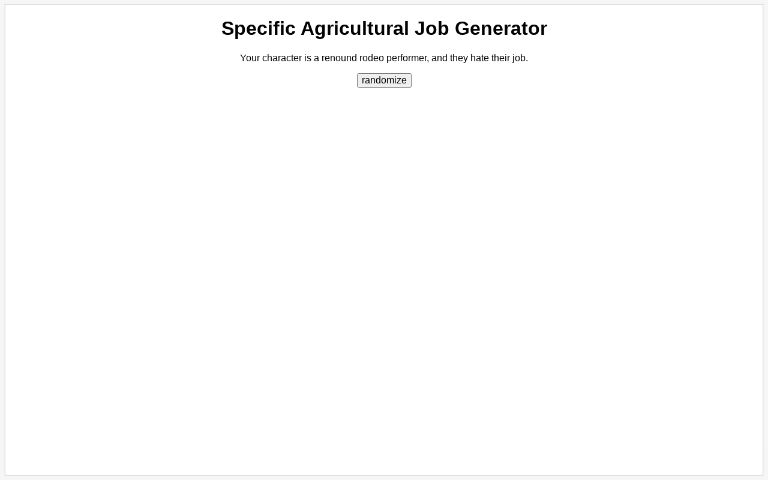 Specific Agricultural Job Generator