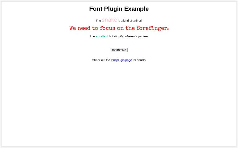 Font Plugin Example