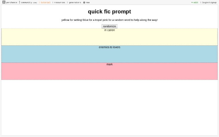 quick fic prompt ― Perchance Generator