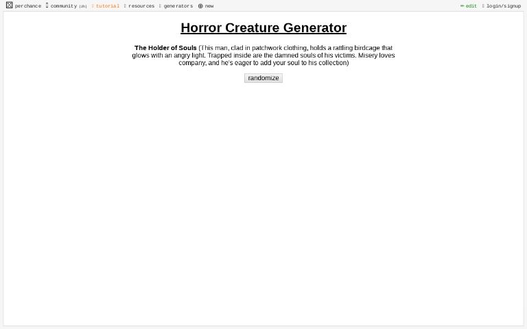 Horror Creature Generator