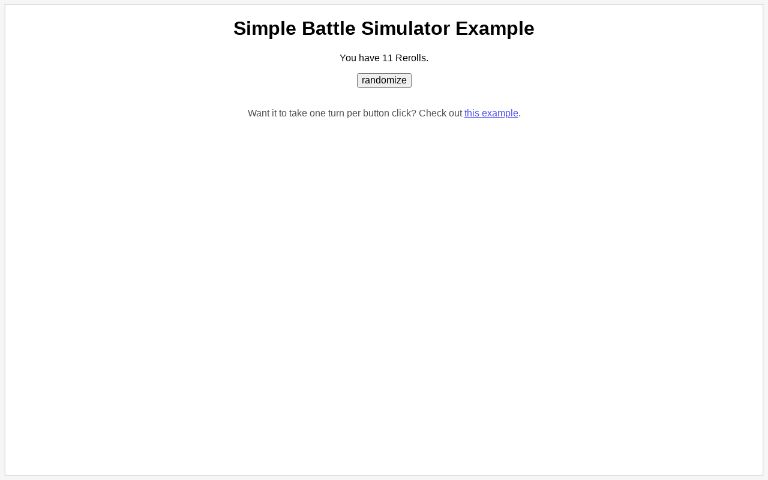 Simple Battle Simulator Example ― Perchance Generator