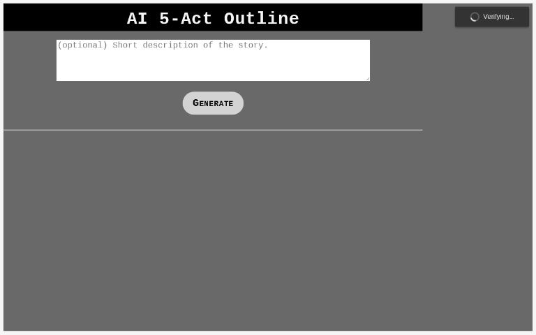 AI 5-Act Outline ― Perchance Generator